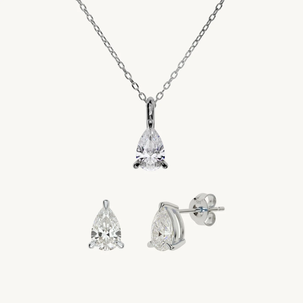 Chérie Pear Moissanit Schmuck Set - Velur